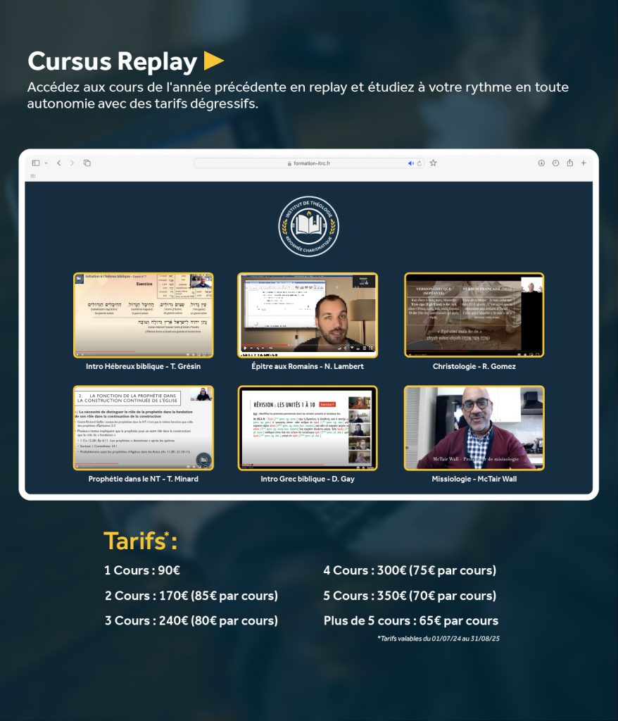 Institut de théologie réformée charismatique – L’ITRC – Enraciné dans la Parole, vivifié par l ...